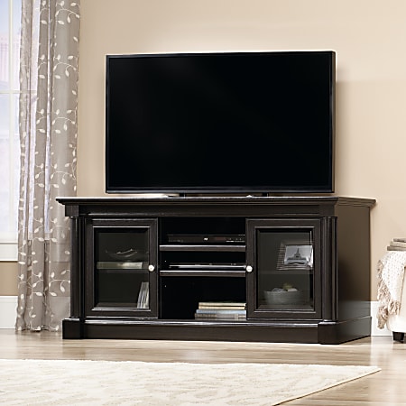 Sauder Palladia Entertainment Credenza For 60 TVs 28 12 H x 59 12 W x 18 78 D Wind Oak Office Depot