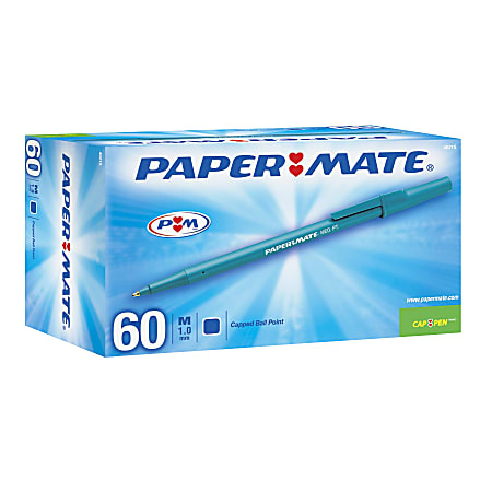 Paper Mate Write Bros. Ballpoint Stick Pens Medium Point 1.0 mm Blue ...
