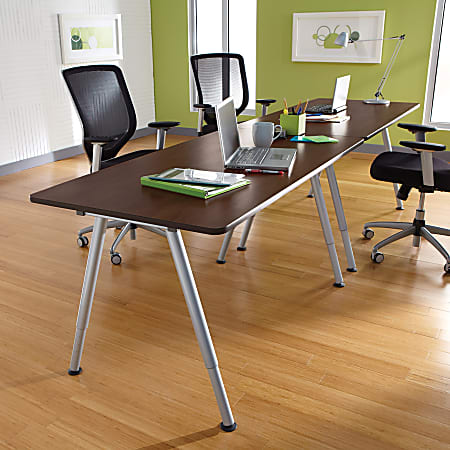 Iceberg OfficeWorks Freestyle Table Top 60 W x 30 D Walnut Legs Set ...