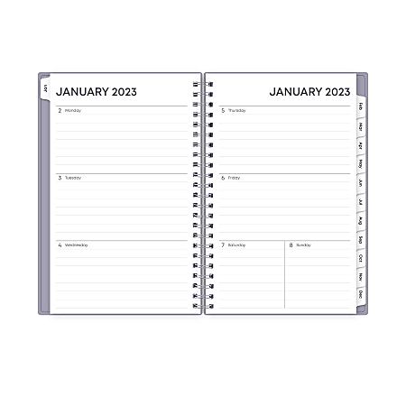 Blue Sky WeeklyMonthly Planning Calendar 5 x 8 RattanSolid Purple ...