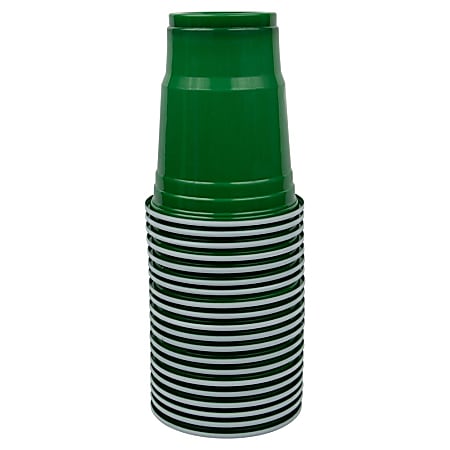 JAM PAPER Plastic Party Cups 12 oz Green 20 GlassesPack - Office Depot