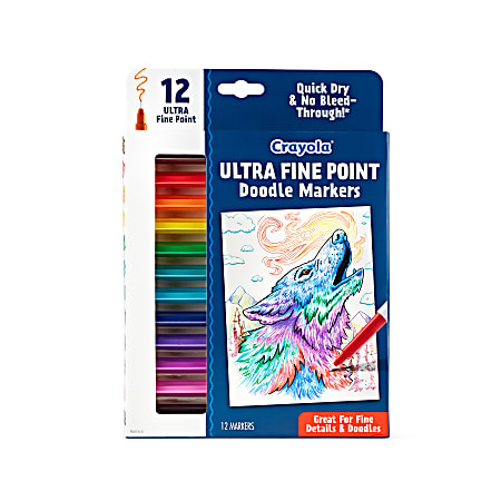 Crayola Doodle Draw Markers Ultra Fine Point Assorted Colors Pack Of 12 ...