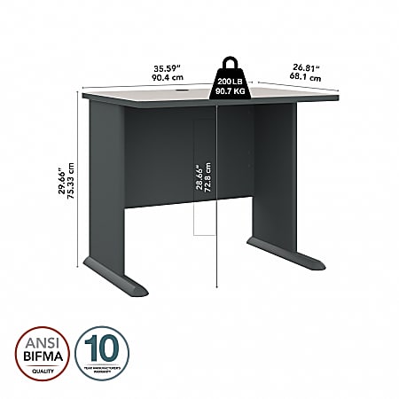 Bush Business Furniture Office Advantage 36 W Computer Desk SlateWhite Spectrum Standard Delivery Office Depot
