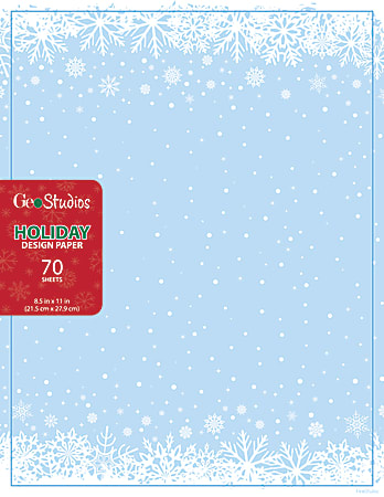 Geo Studios Holiday Themed Letterhead Paper 8 12 x 11 Blue Flakes Pack ...