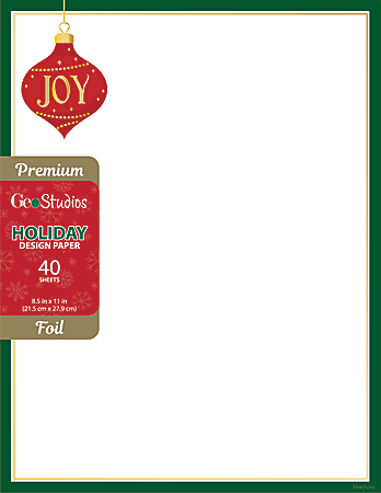 Geo Studios Holiday Themed Letterhead Paper Joy 8 12 x 11 Pack Of 40 ...