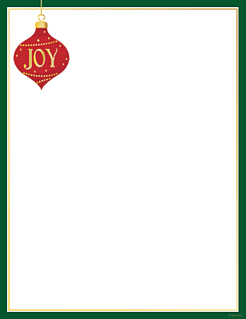Geo Studios Holiday Themed Letterhead Paper Joy 8 12 x 11 Pack Of 40 ...