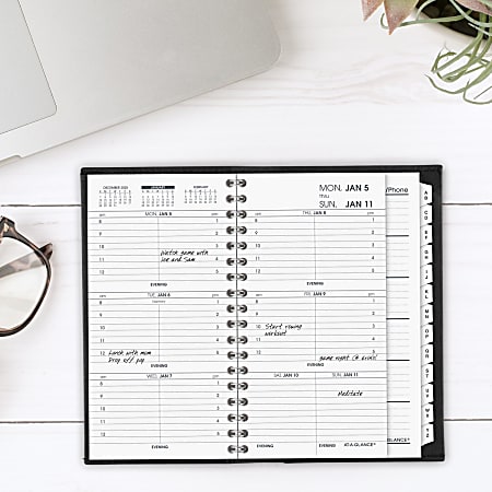 AT A GLANCE 2026 Refillable Weekly Appointment Book Planner Black ...