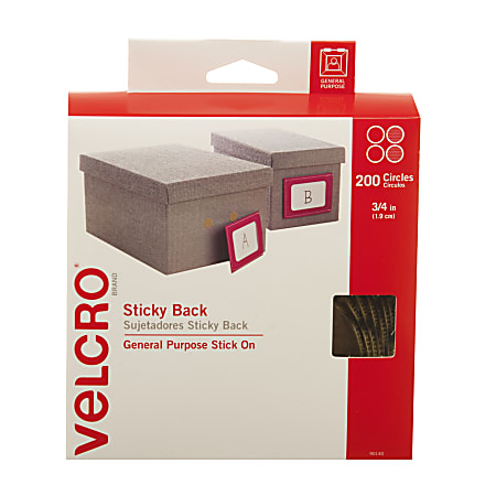 VELCRO Brand Sticky Back Coin Fasteners 34 Beige Pack Of 200 Fasteners ...