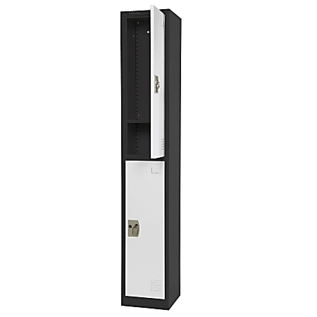 Alpine AdirOffice 2 Tier Steel Locker 72 H x 12 W x 12 D BlackWhite ...