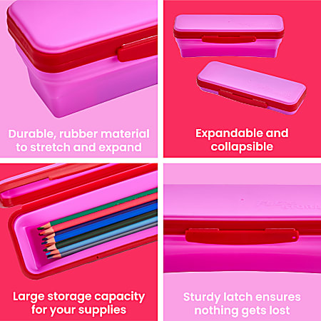 Lockermate By Bostitch Flexi Storage Expandable Pencil Box 1 14 H x 3 W ...