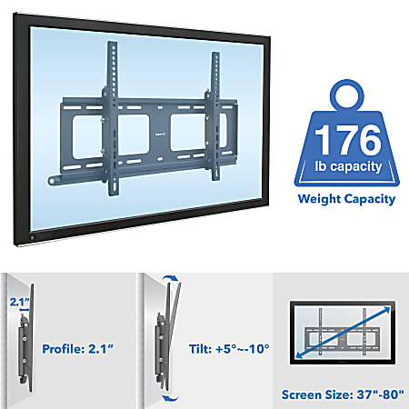 Mount It Weatherproof Outdoor TV Wall Mount For Screens 37 80 9 12 H x ...