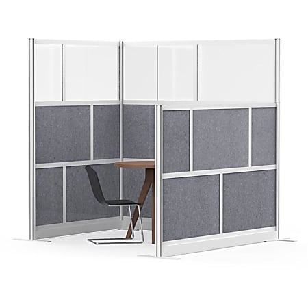 Luxor Modular Room Divider Wall System Starter Wall 53 x 48 Gray ...