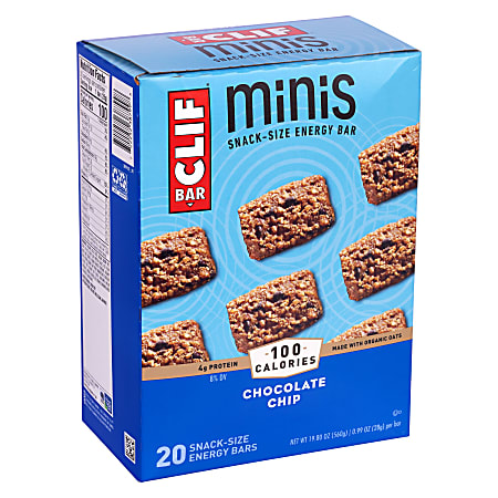 Clif Chocolate Chip Minis 0.99 Oz Pack Of 20 Minis - Office Depot