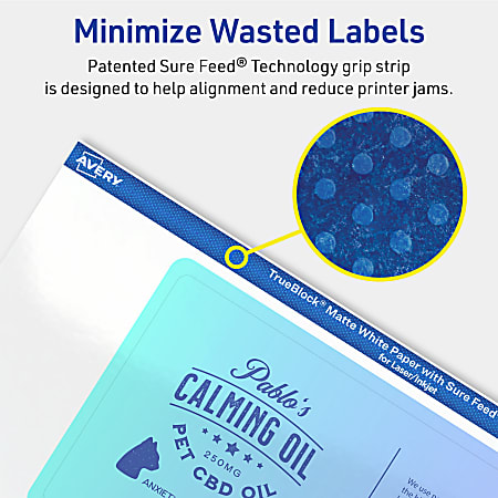 Avery Print To The Edge TrueBlock Labels With Sure Feed 94213 TWMP10 ...