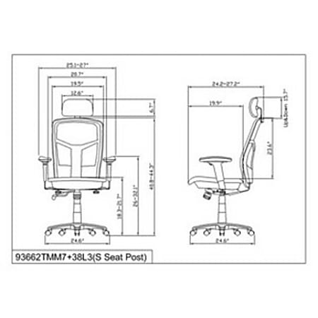 Lorell Ergomesh High Back Chair With Adjustable Headrest Black - Office ...