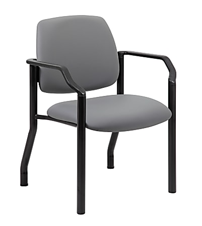 Boss Office Products Antimicrobial Vinyl Mid Back Guest Chair Gray ...