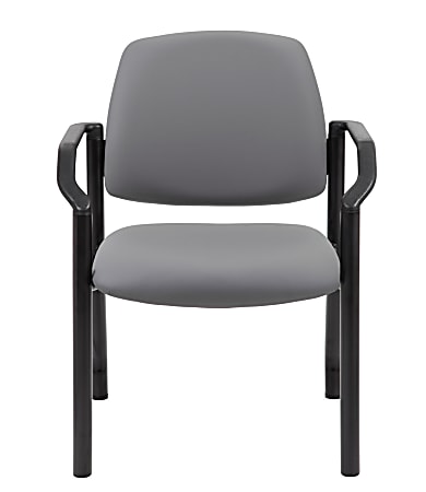 Boss Office Products Antimicrobial Vinyl Mid Back Guest Chair Gray ...