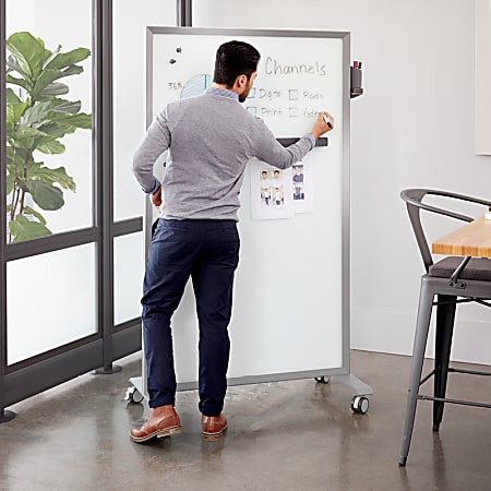 Vari Magnetic Dry Erase Whiteboard 40 x 72 Aluminum Frame With Silver ...