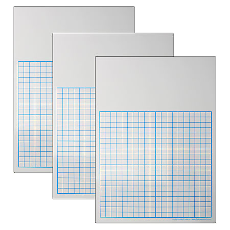 Flipside 12 Graph Dry Erase Boards 11 x 16 WhiteBlue Pack Of 3 Boards ...