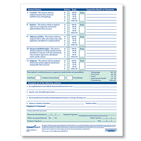 ComplyRight Performance Appraisal Forms 11 x 17 White Pack Of 50 ...