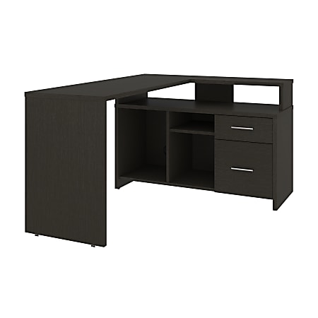 Bestar Equinox 57 W L Shaped Corner Desk Deep Gray - Office Depot