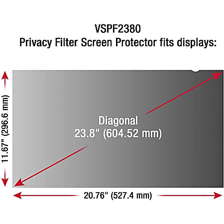ViewSonic 23.8 Privacy Filter Screen Protector for Widescreen 169 LCD ...