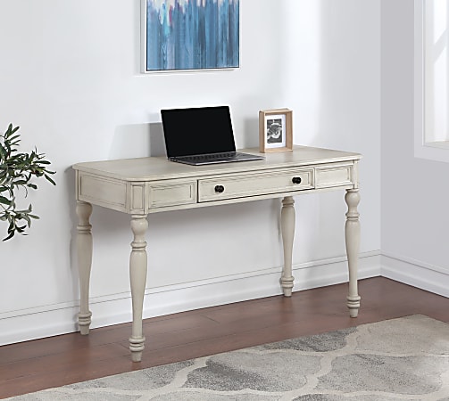 Office Star Country Meadows 48 W Writing Desk Antique White Office Depot