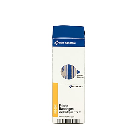First Aid Only Fabric Bandages 1 x 3 Tan Pack Of 25 - Office Depot