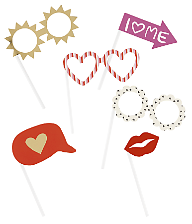 Office Depot Valentines Day Photo Booth Props Assorted Designs Pack Of ...