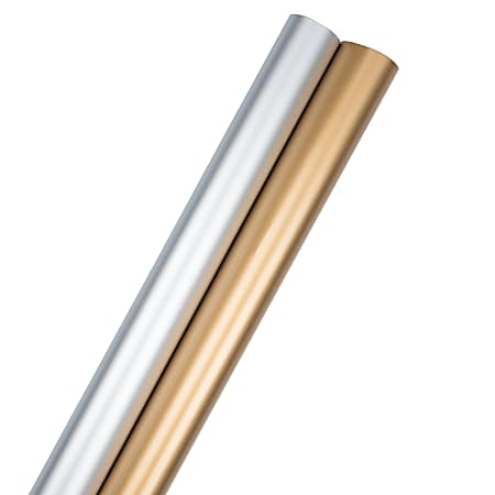 JAM Paper Wrapping Paper Matte 25 Sq Ft Gold Silver - Office Depot