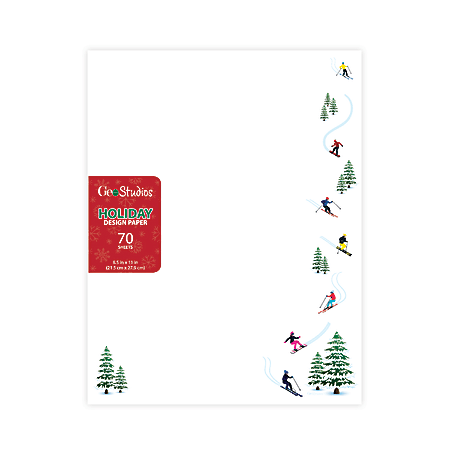 Geo Studios Holiday Themed Letterhead Paper 8 12 x 11 Ski Getaway Pack ...