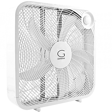 Genesis 3 Speed Box Fan With Max Cooling Technology 20 White - Office Depot