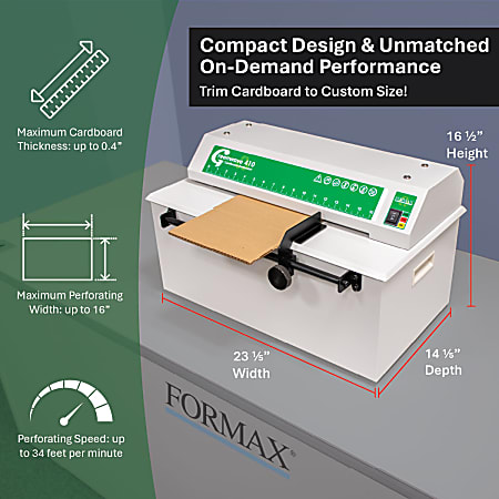 Formax Greenwave 410 Tabletop Cardboard Perforator White - Office Depot