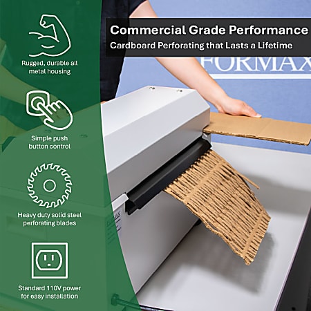 Formax Greenwave 410 Tabletop Cardboard Perforator White - Office Depot