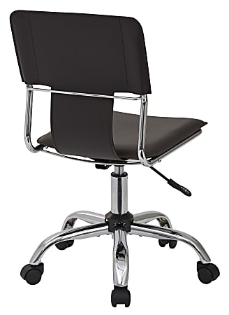 Ave Six Carina Vinyl Mid-Back Task Chair, Black/Silver