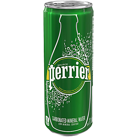 Perrier Sparkling Natural Mineral Water 8.45 Oz Case of 30 Cans ...
