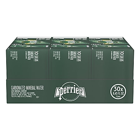 Perrier Sparkling Natural Mineral Water 8.45 Oz Case of 30 Cans ...