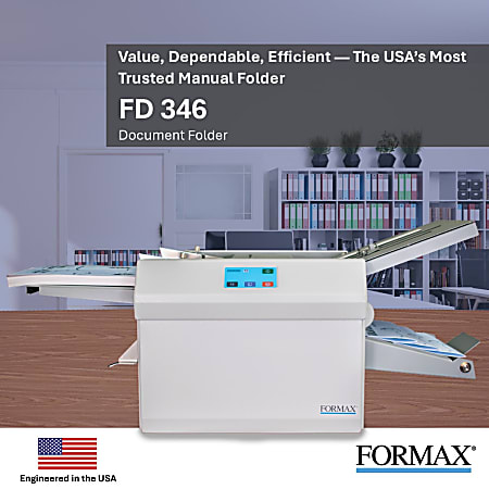 Formax FD 346 Automatic Desktop Paper Letter Folder Gray - Office Depot