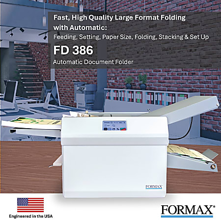 Formax FD 386 Automatic Desktop Paper Letter Folder Gray - Office Depot