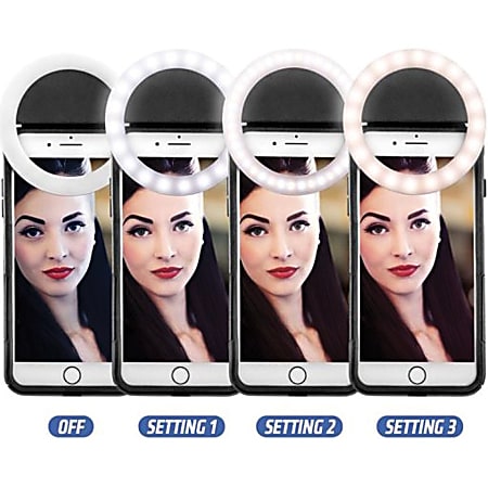 ARKON Rechargeable LED Clip On Ring Light for iPhone and Streaming Live ...