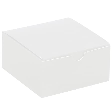 Office Depot Brand Gift Boxes 4 L x 4 W x 2 H 100percent Recycled White ...