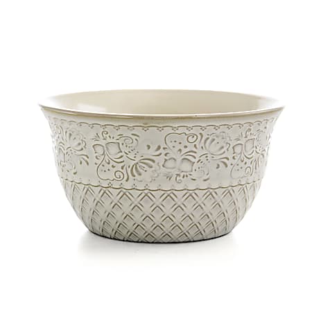 Elama 16 Piece Stoneware Dinnerware Set Ivory Lotus - Office Depot