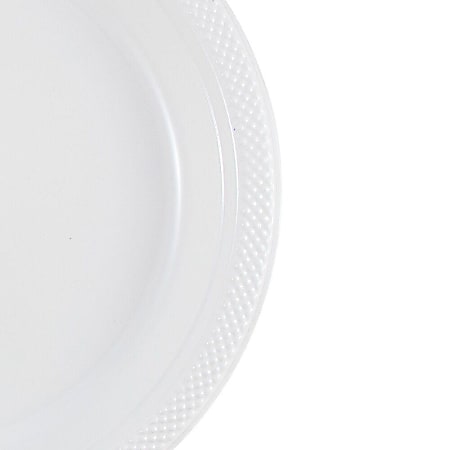 JAM PAPER Round Plastic Party Plates Small 7 inch White 20Pack - Office ...