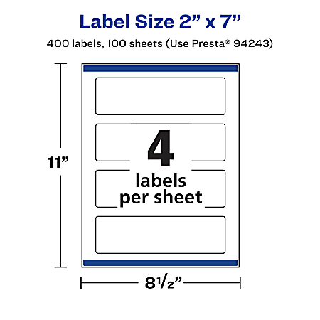 Avery Waterproof Permanent Labels With Sure Feed 94243 WMF100 Rectangle ...