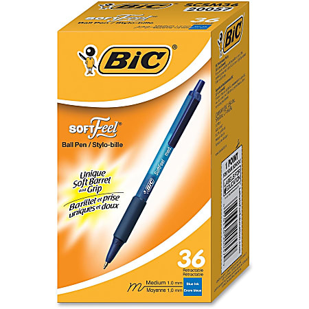 BIC SoftFeel Retractable Ball Pens Medium Pen Point 1 mm Pen Point Size ...