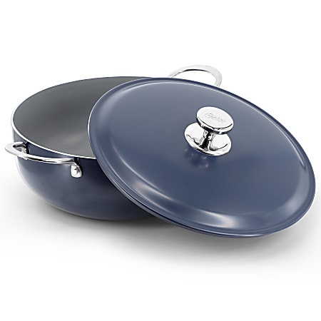 Oster Cartagena Aluminum Nonstick Caldero With Lid 9.3 Qt Dark Blue ...