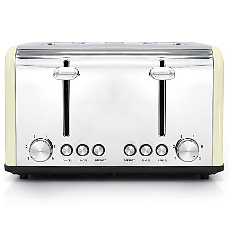 Redmond 4 Slice Extra Wide Slot 1650W Stainless Steel Toaster Cream ...