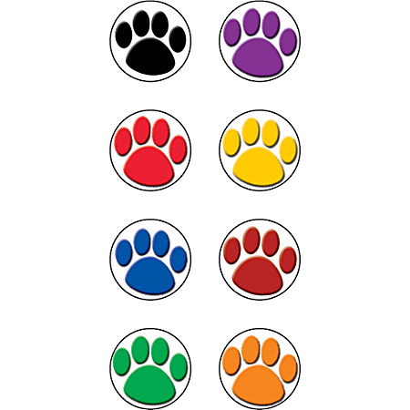 Teacher Created Resources Mini Stickers Colorful Paw Prints 528 ...