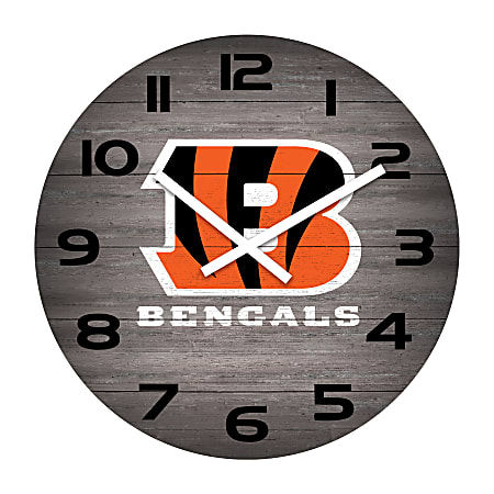 Imperial NFL Weathered Wall Clock 16 Cincinnati Bengals - Office Depot