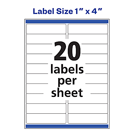 Avery Glossy Permanent Labels With Sure Feed 94202 WGP5 Rectangle 1 x 4 ...